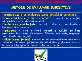 Metode de evaluare a performantei | PPTX