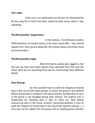 IEEE 2014 JAVA CLOUD COMPUTING PROJECTS Oruta privacy preserving public auditing for shared data ...