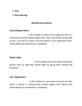 2014 IEEE JAVA CLOUD COMPUTING PROJECT Oruta privacy preserving public auditing for shared data ...