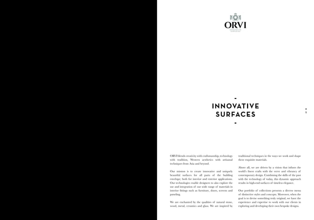 ORVI Innovative Surfaces Catalogue | PDF