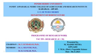 ORW BHENDI outline of research work powerpoint | PPTX