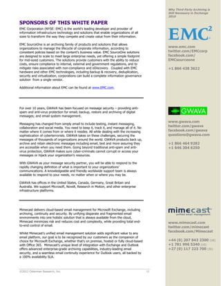 Why Third-Party Archiving is Still Necessary in Exchange 2010 | PDF