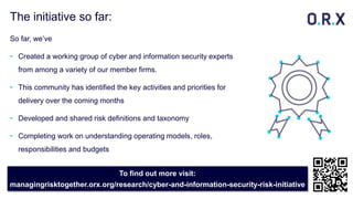 ORX cyber and information security risk (CISR) initiative overview ...