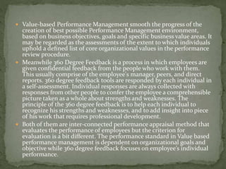 Distinguishing factors between Value based Performance management and 360 Degree feedback ...