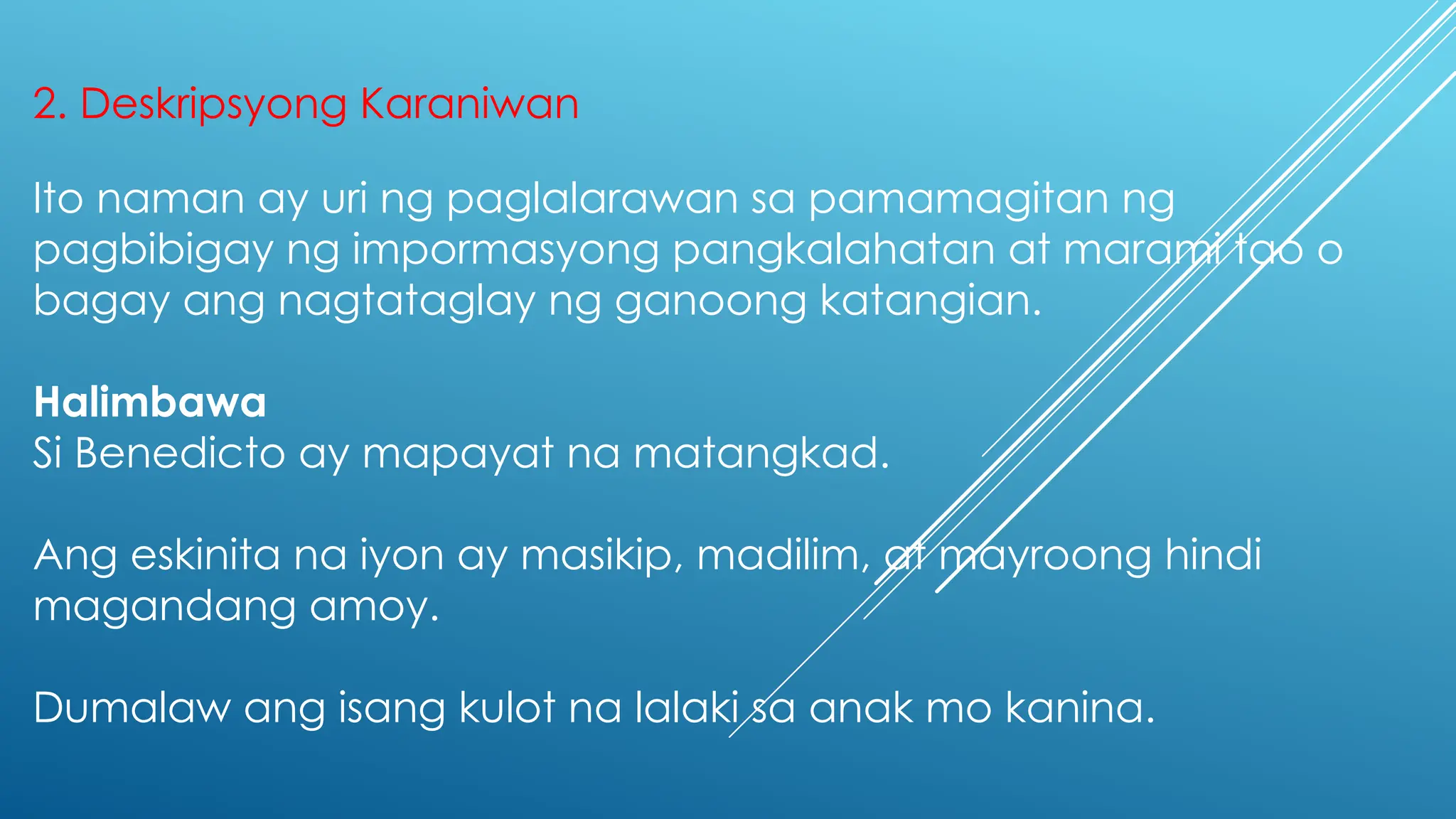 MGA URI NG TEKSTO, INPORMATIBO, DESKRIPTIBO | PPT