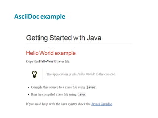 Writing documentation with Asciidoctor | PPT