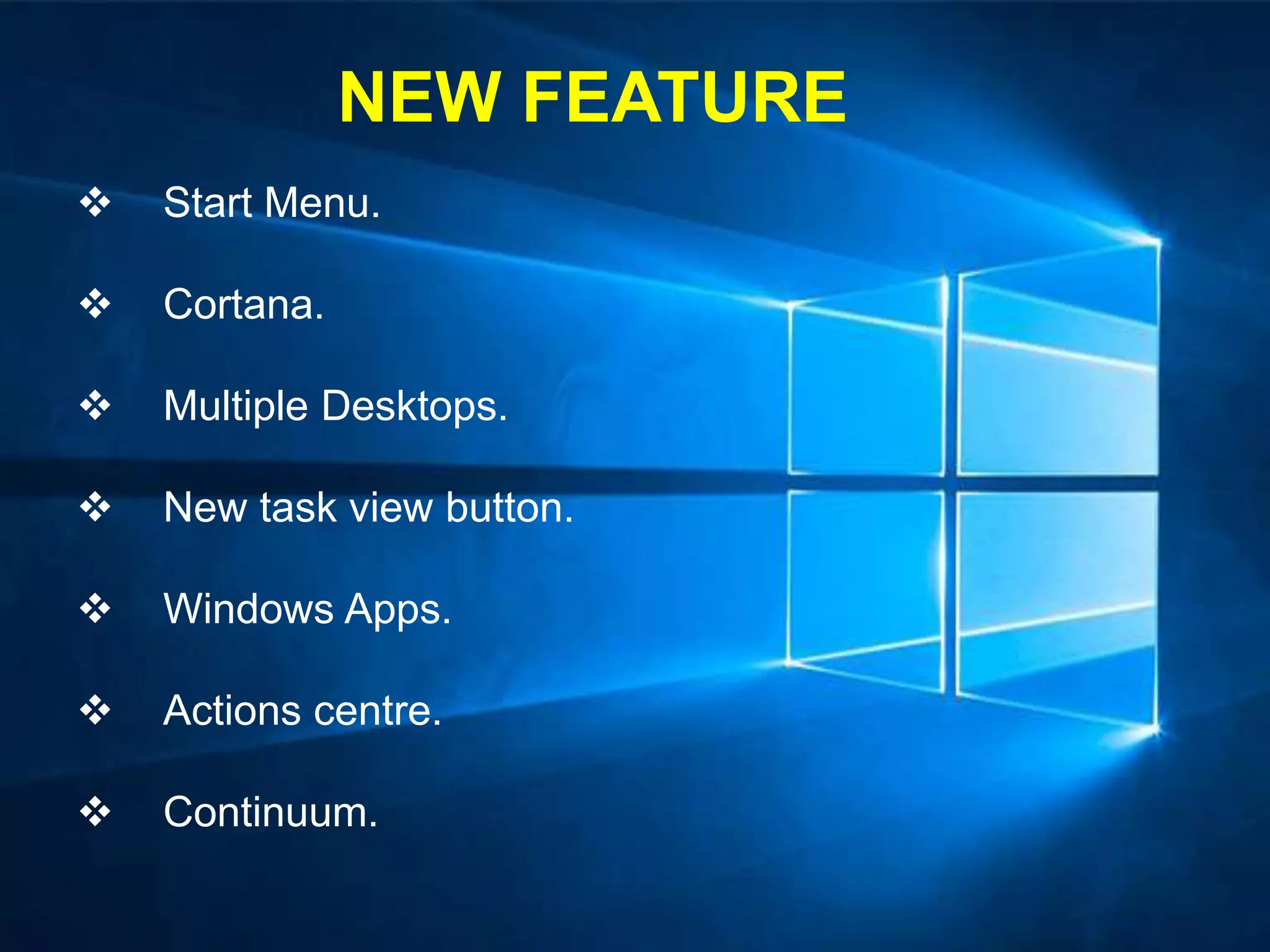 LATEST WINDOWS OPERATING SYSTEM | PPTX | Operating Systems | Computer ...