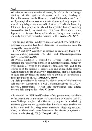 Thesis section: Role of Oxidative Stress in the pathogenesis of ...