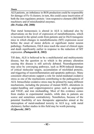 Thesis section: Role of Oxidative Stress in the pathogenesis of ...