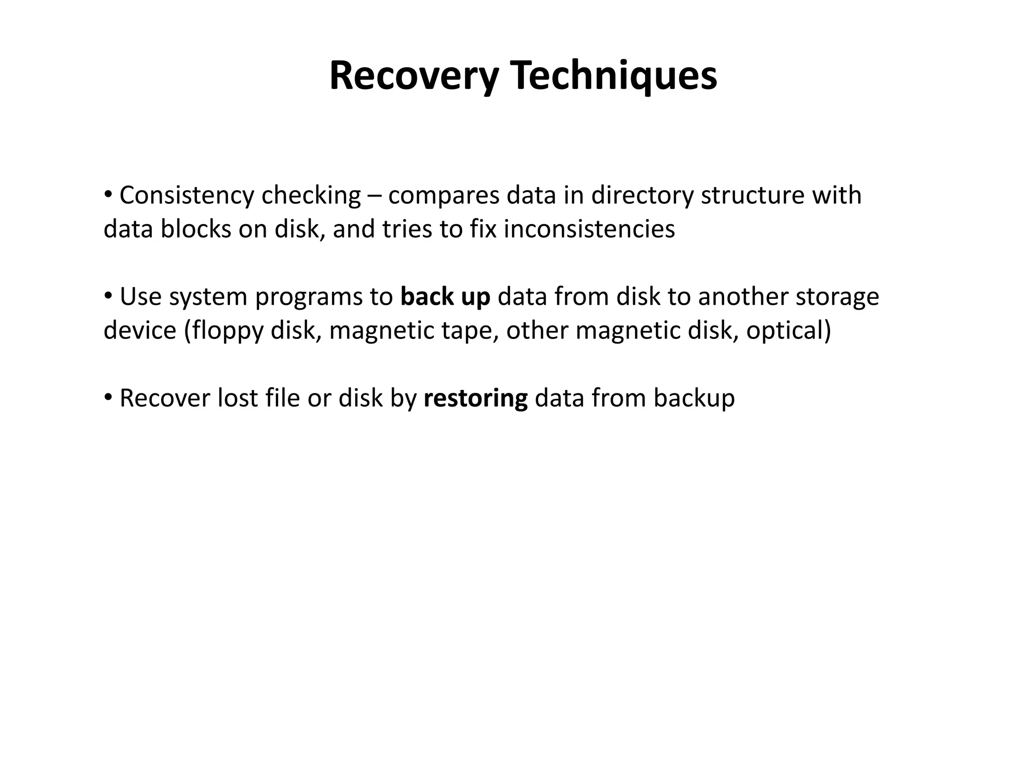 Free Space Management, Efficiency & Performance, Recovery and NFS | PPTX