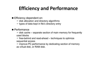 Free Space Management, Efficiency & Performance, Recovery and NFS | PPTX