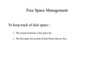 Free Space Management, Efficiency & Performance, Recovery and NFS | PPTX
