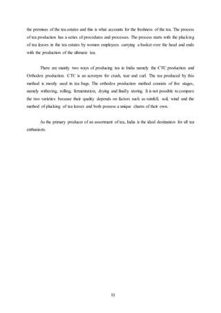 Institutional training report at kajah tea pvt ltd | DOCX