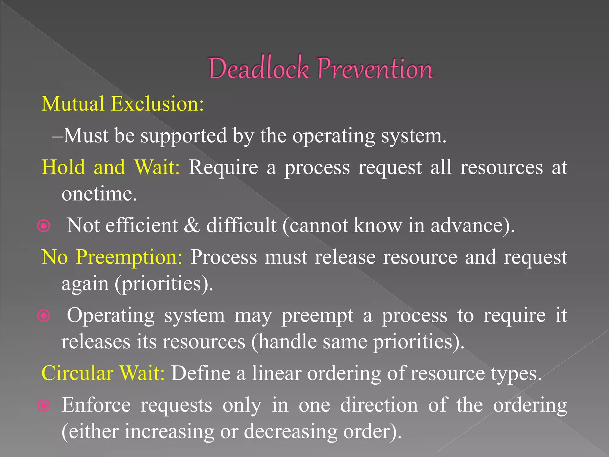 Deadlocks in operating system | PPTX