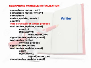 Reader Writer problem | PPTX | Databases | Computer Software and Applications