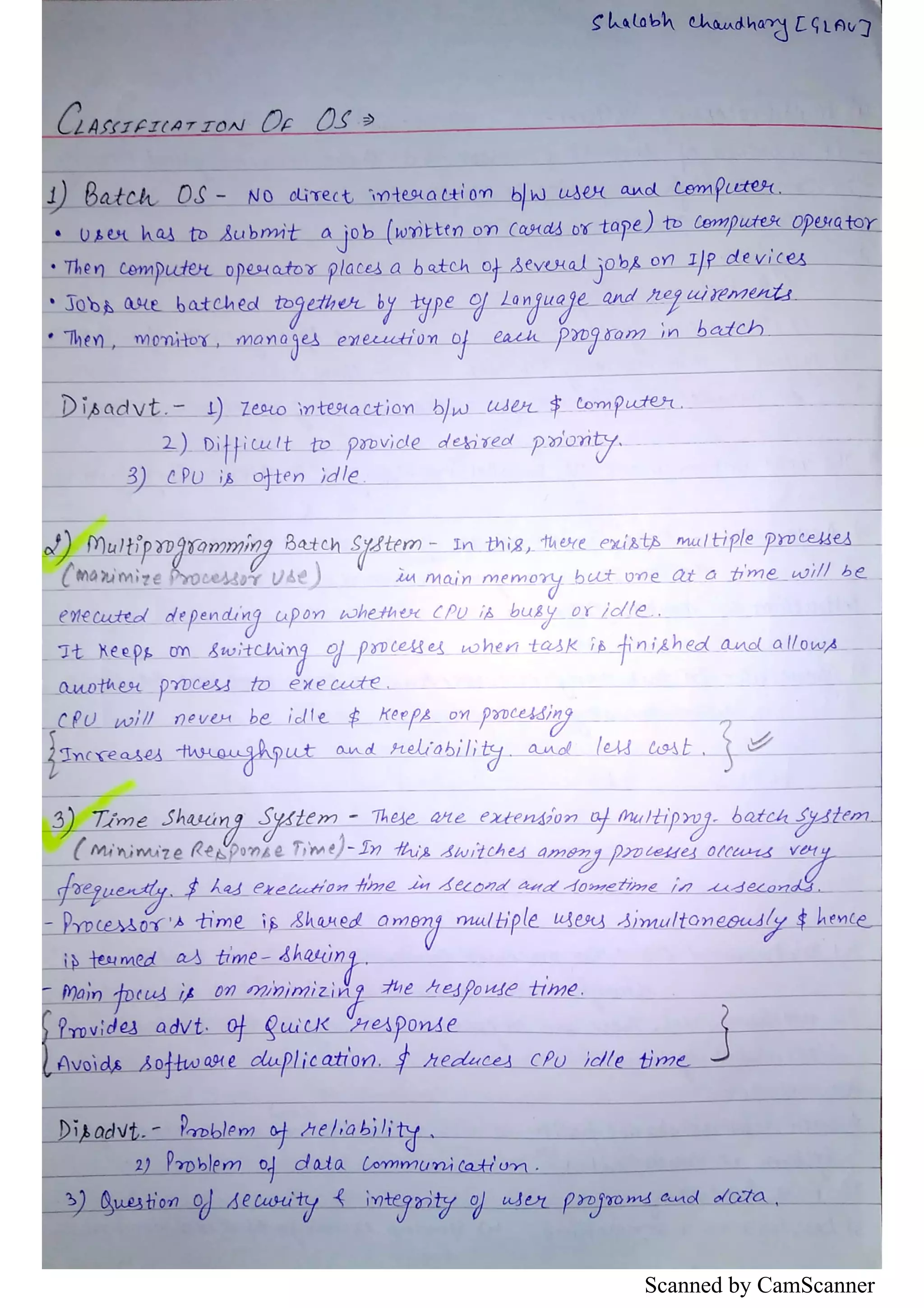 Operating System (OS) Notes | PDF