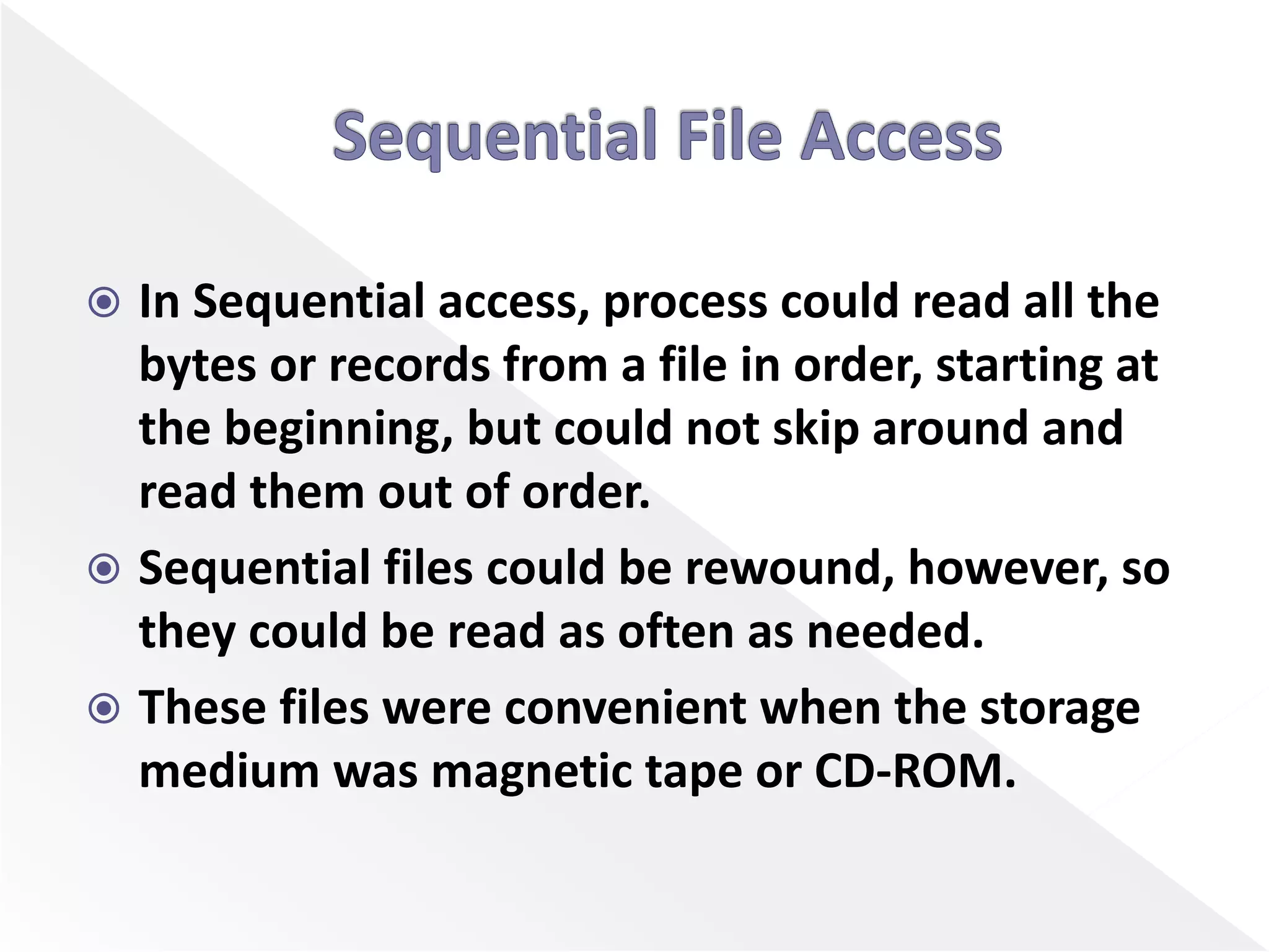 File Management – File Concept, access methods, File types and File Operation | PPTX
