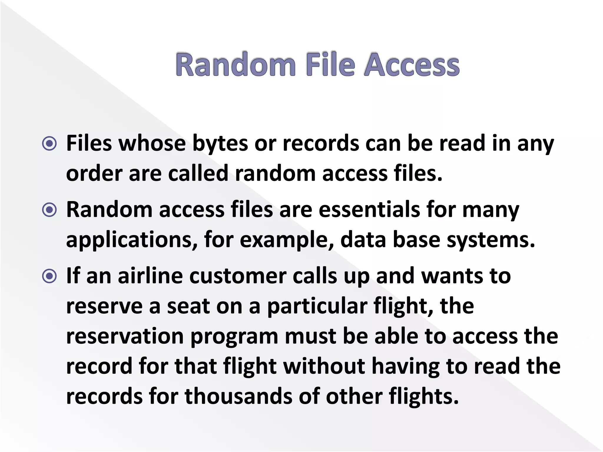 File Management File Concept Access Methods File Types And File 3847