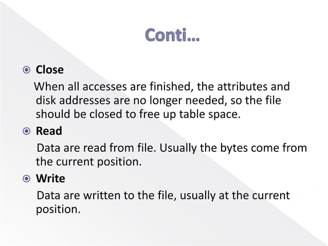 File Management – File Concept, access methods, File types and File ...