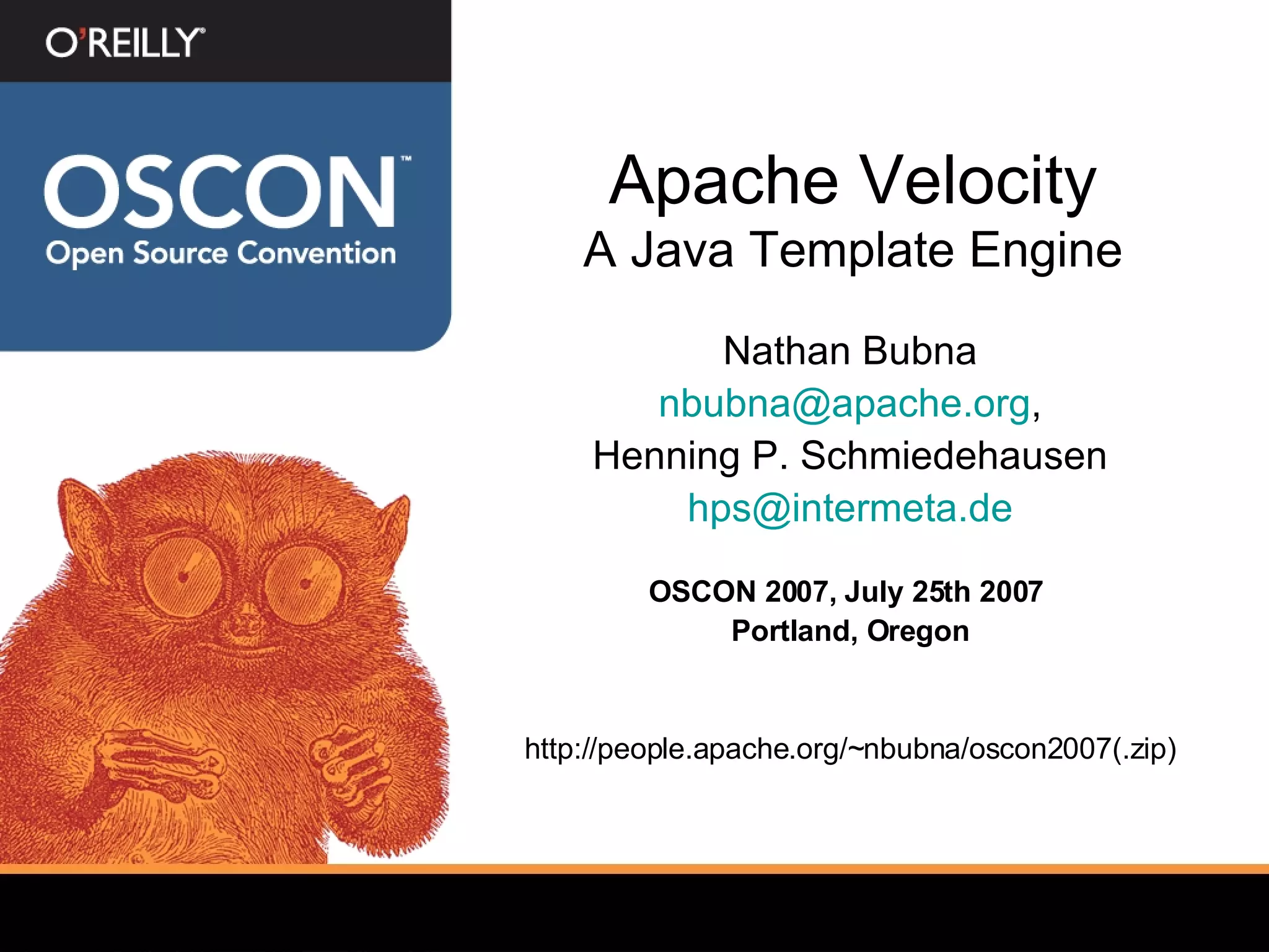Apache Velocity A Java Template Engine Overview | PPT