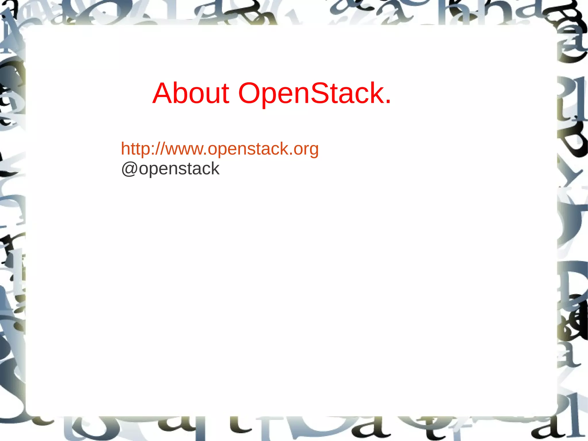 OpenStack Foundation Global Meetup, Chennai, India | PPT