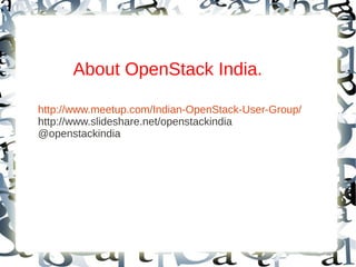OpenStack Foundation Global Meetup, Chennai, India | PDF