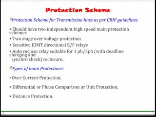 protection of transmission lines[distance relay protection scheme] | PPT