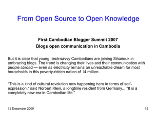Open source, open knowledge - from Cambodia | PPT