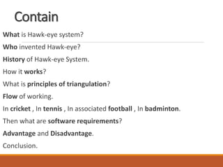 Hawk-Eye System | PPTX
