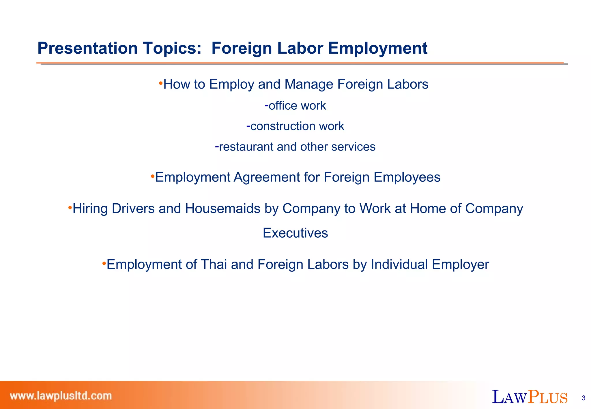 Foreign Labour Employment | PPT | Business | Business and Finance