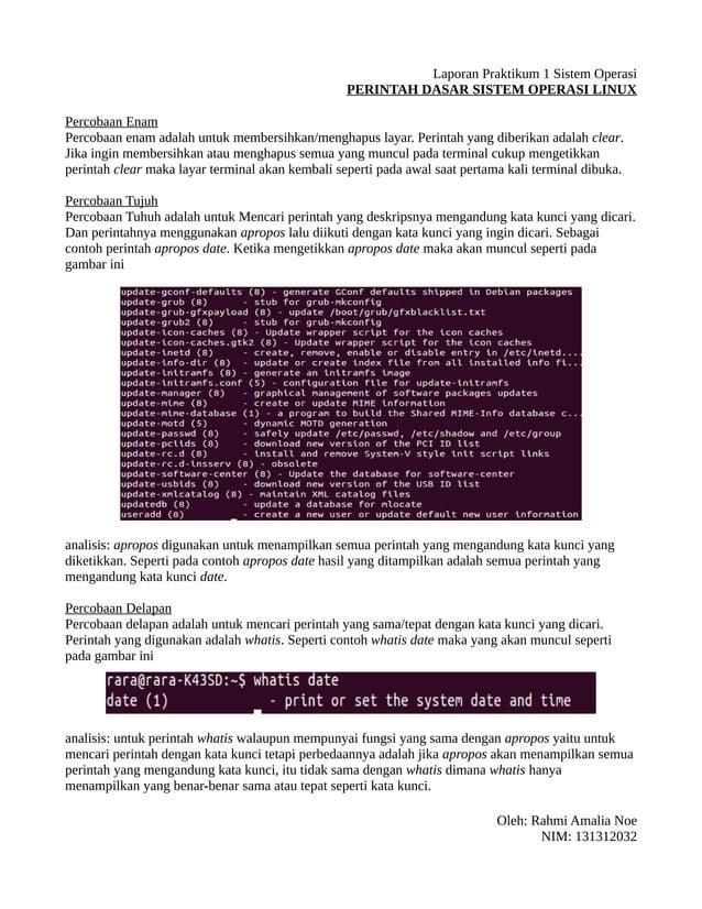 Perintah Dasar Sistem Operasi Linux | PDF