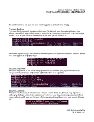 Perintah Dasar Sistem Operasi Linux | PDF