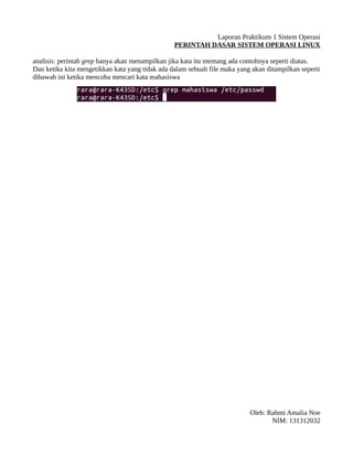 Perintah Dasar Sistem Operasi Linux | PDF