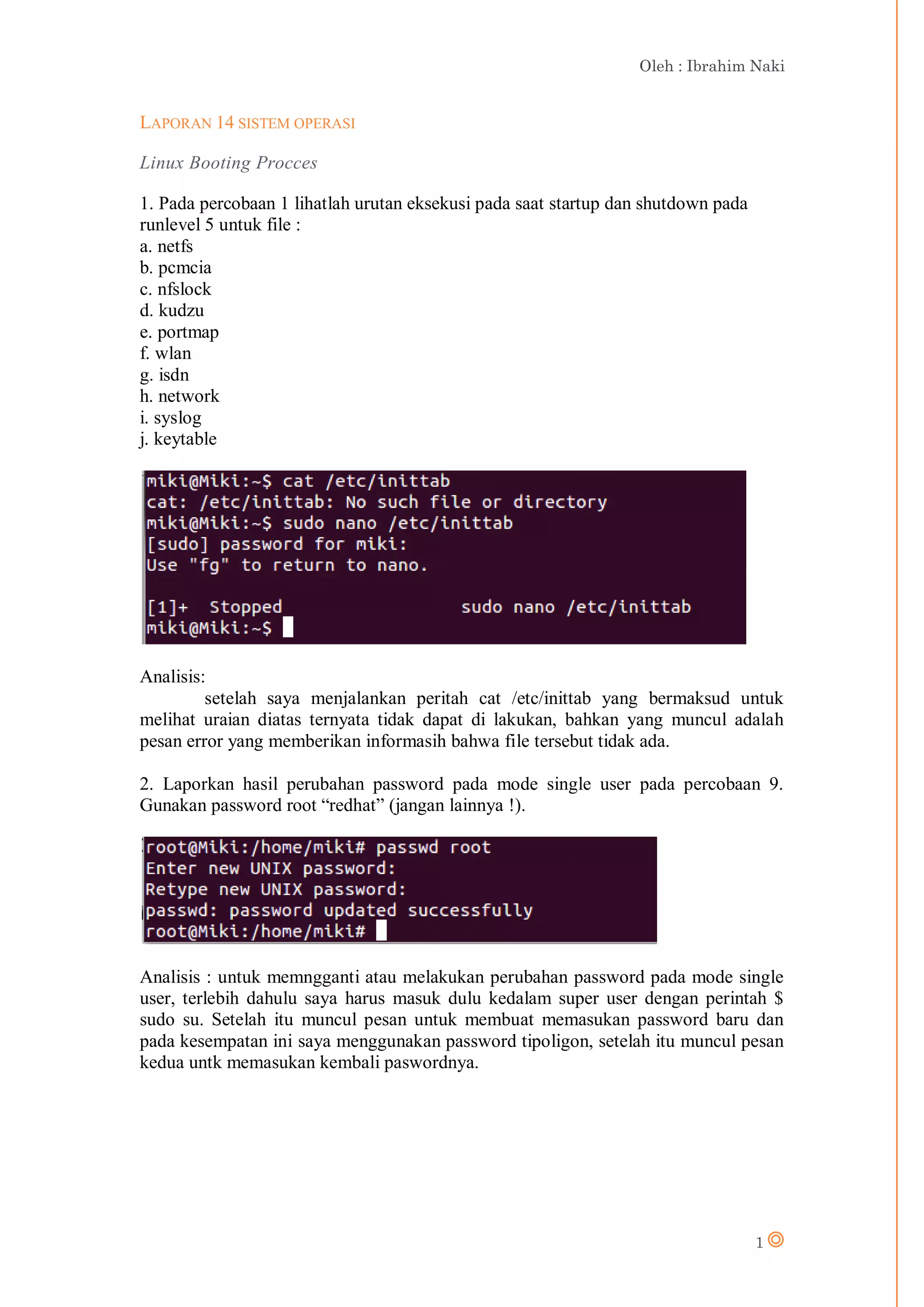 Laporan 14 Sistem Operasi Linux | PDF