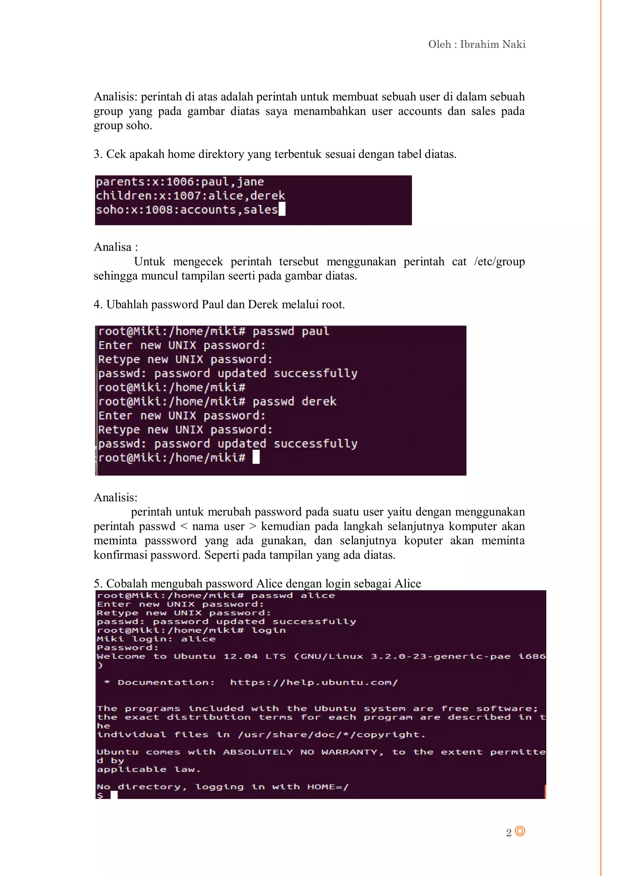 LAPORAN 15 SISTEM OPERASI Manajemen User dan Group | PDF