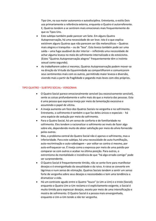 Os 27 subtipos de personalidade do sistema do eneagrama (1) | PDF