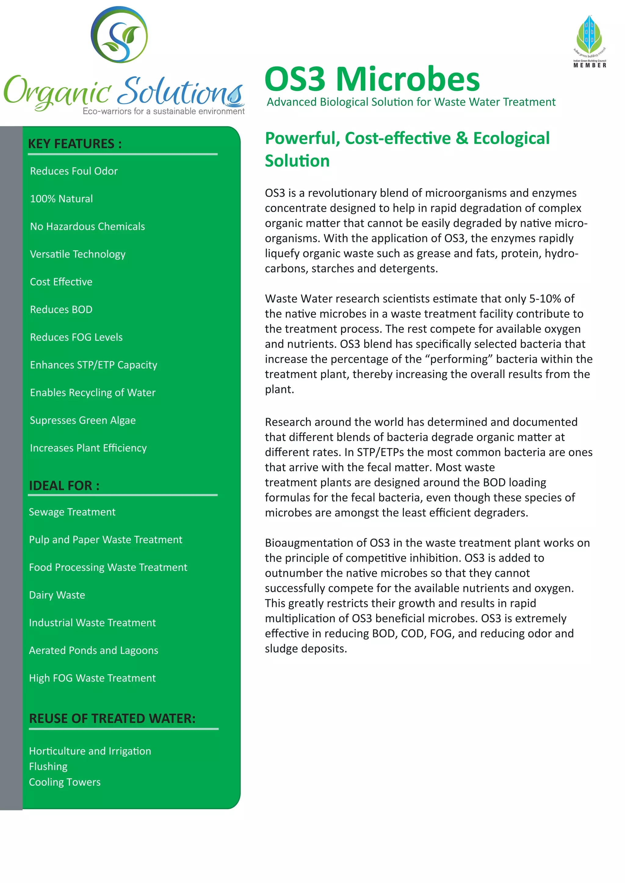 OS3 Product Brochure | PDF | Environmental Services Industry | Industries