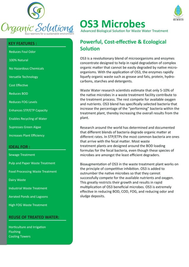 OS3 Product Brochure | PDF | Environmental Services Industry | Industries