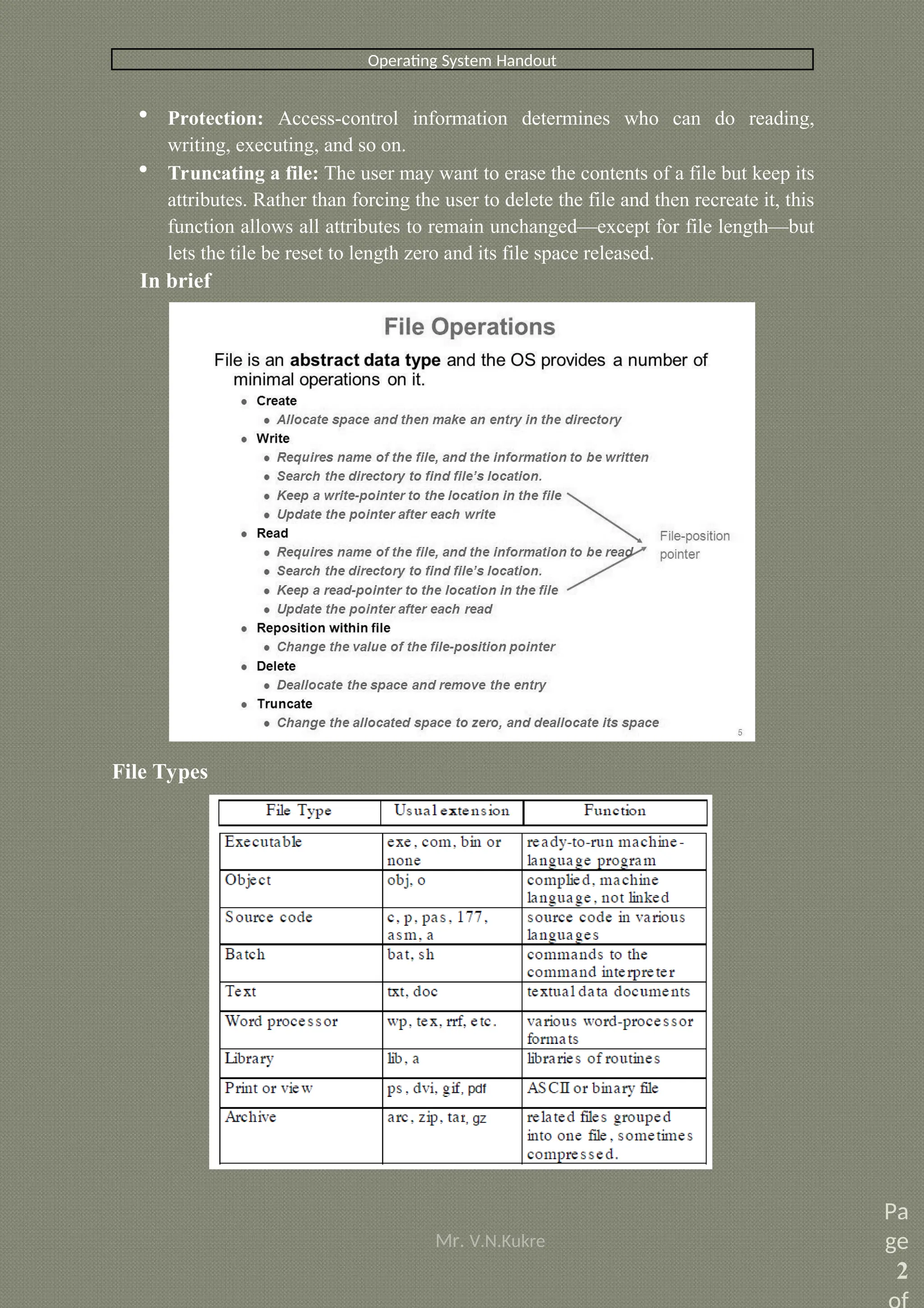 Operating System - File Management concepts | PPT