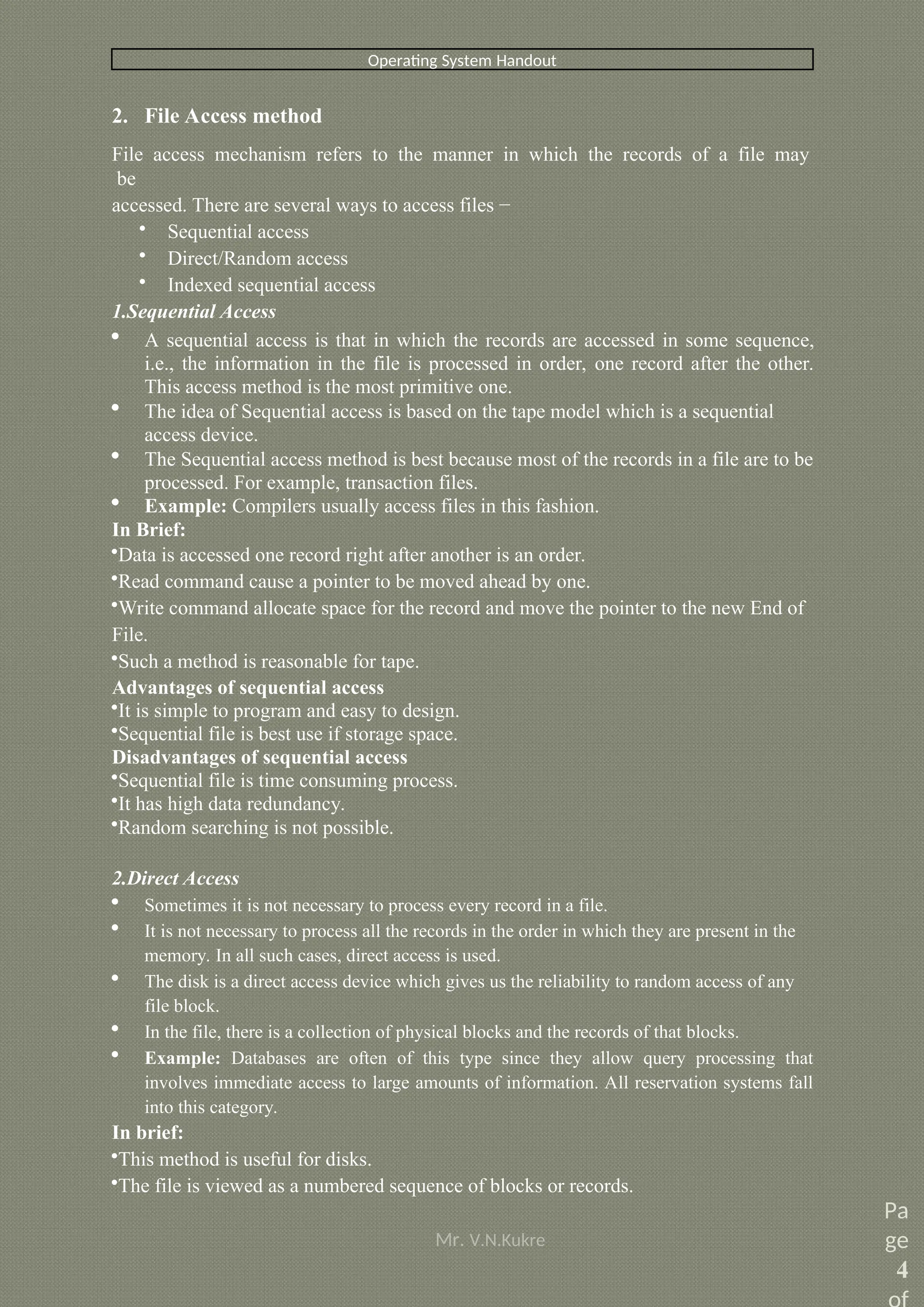 Operating System - File Management concepts | PPT