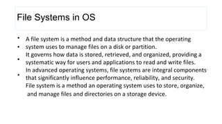 operating system file system and its hierarchy | PDF