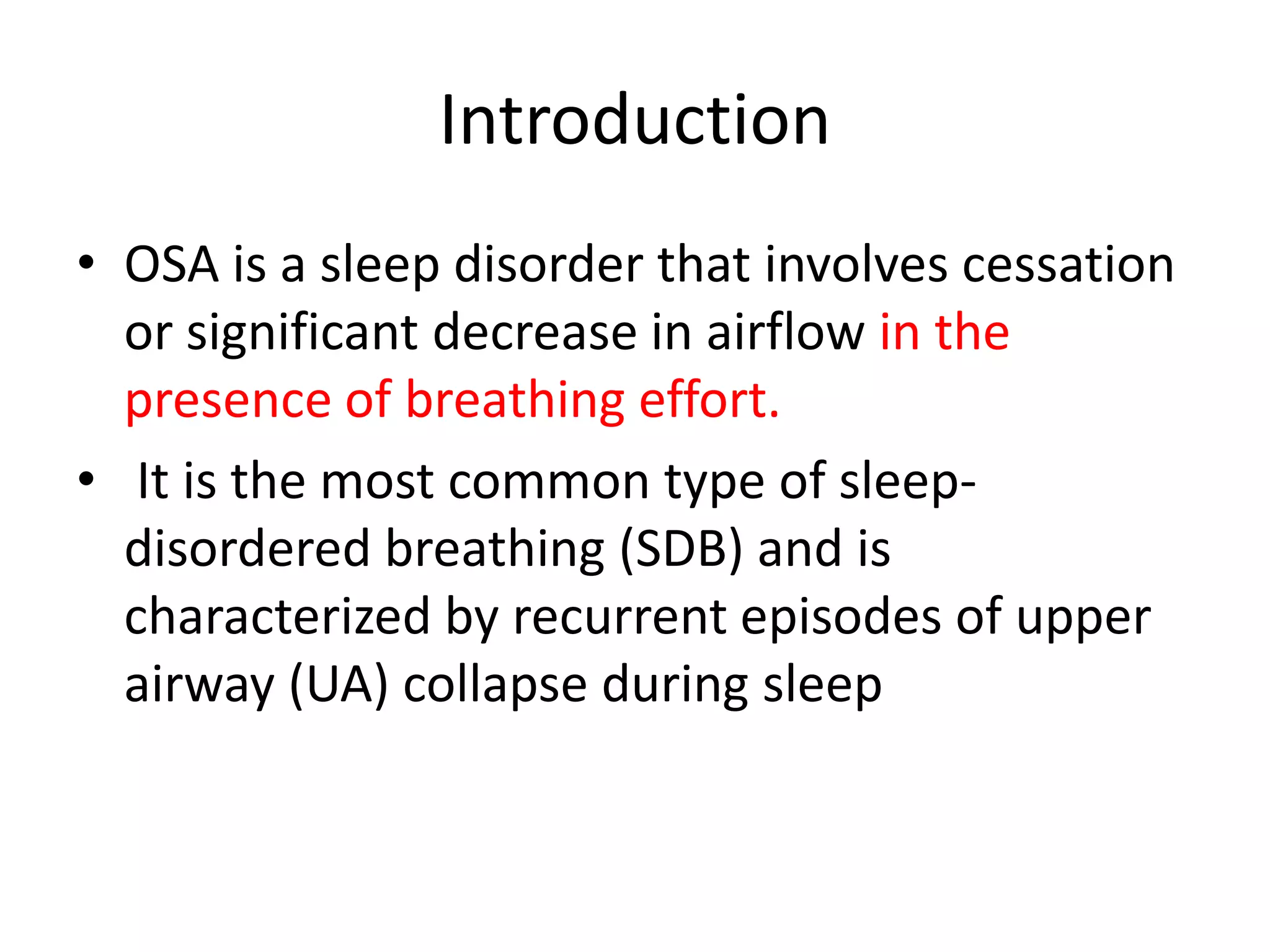 Obstructive Sleep Apnea (OSA) | PPTX