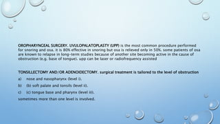 OSA.pptx | Ear, Nose and Throat Conditions | Diseases and Conditions