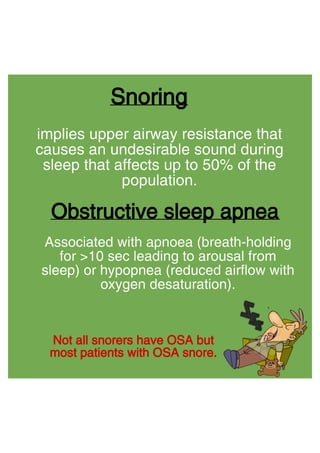 SNORING AND OBSTRUCTIVE SLEEP APNEA.pdf ENT BY QUICKMEDTALK | PDF