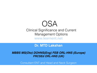 Obstructive Sleep Apnea (OSA) | PPT