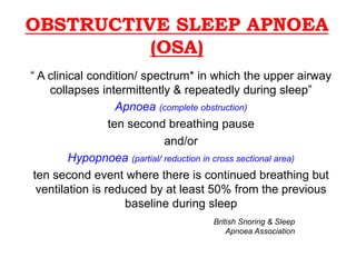 Obstructive Sleep Apnoea | PPTX