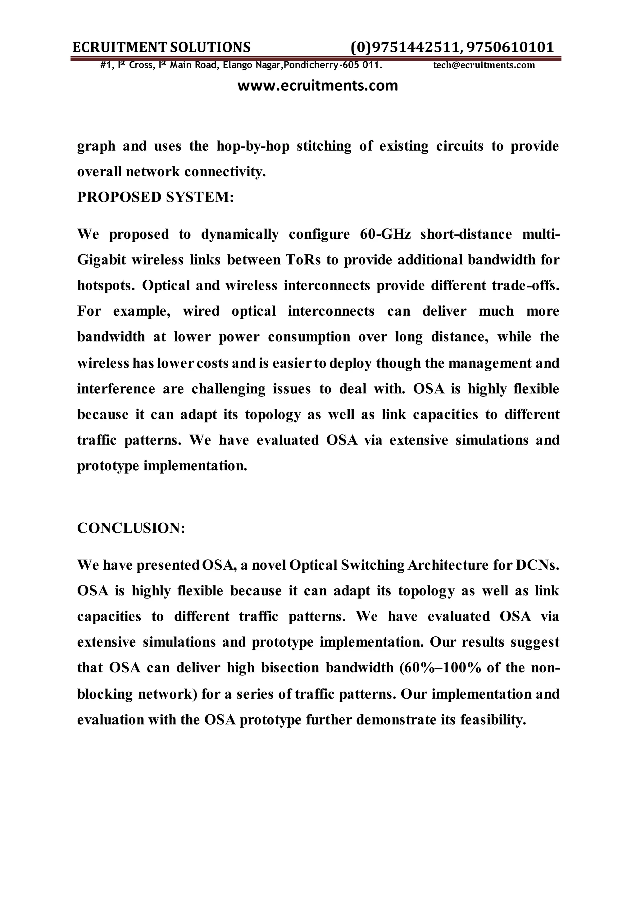Osa an optical switching architecture for data center networks with ...