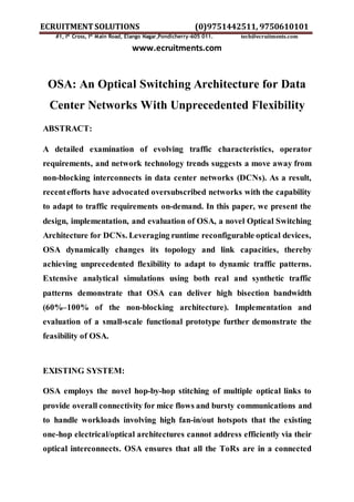 Osa an optical switching architecture for data center networks with unprecedented flexibility | PDF