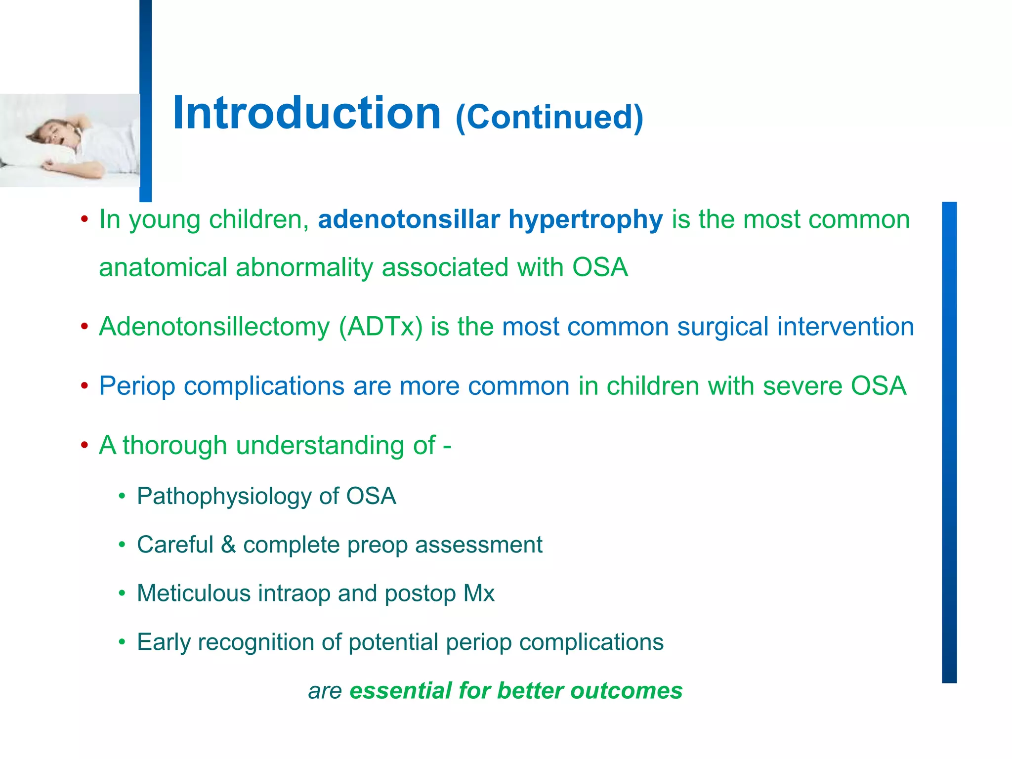 Perioperative considerations for OSA in Children | PPTX