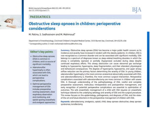 Perioperative considerations for OSA in Children | PPTX